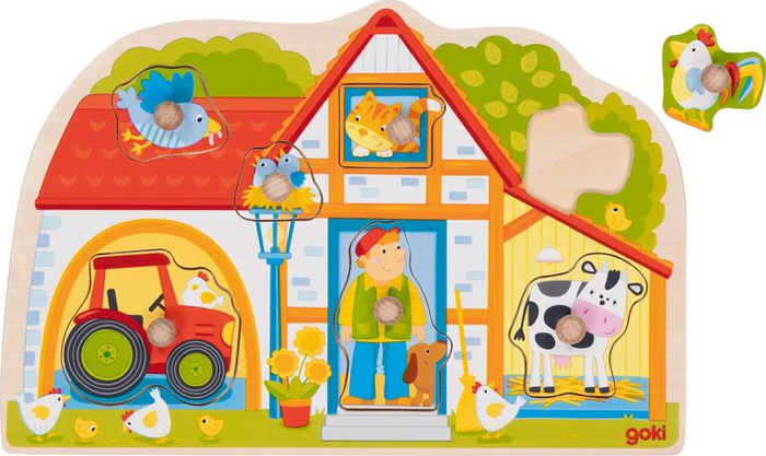 Układanka z uchwytami Moja farma Goki | Układanki, puzzle, mozaiki Goki ...