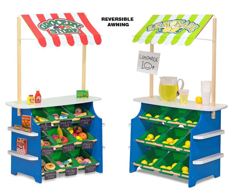 Drewniany stragan 2w1 do zabawy w sklep i stoisko z lemoniadą Melissa ...